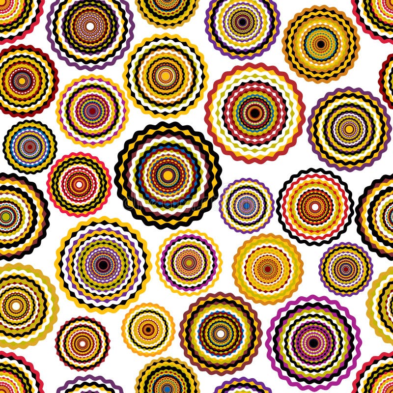 Colorful Circle Flower Mandalas Seamless Pattern I Stock Vector ...