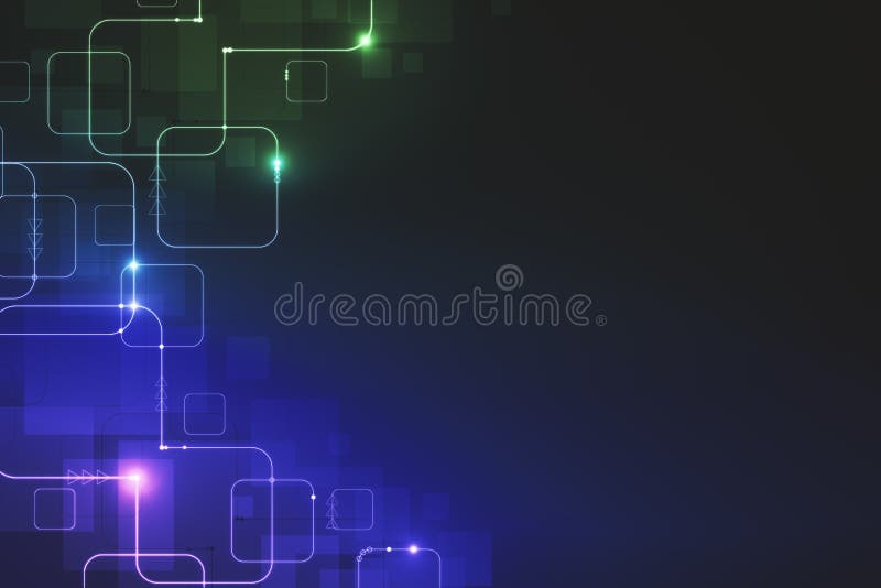 Colorful Circuit Background Stock Illustration - Illustration of power ...
