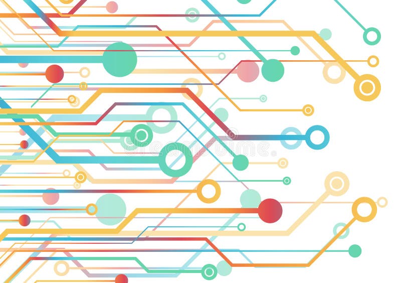 Colorful circuit board stock vector. Illustration of circuit - 56334493