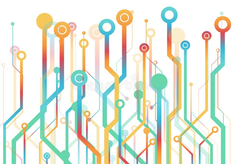 Colorful circuit board. stock vector. Illustration of graphic - 56334509