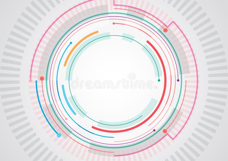 Colorful Circuit Circle Background Stock Vector - Illustration of ...