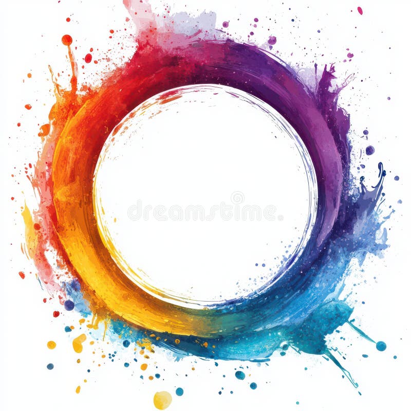 Colorful Circular Abstract Art Paint Splash Background Design Stock ...