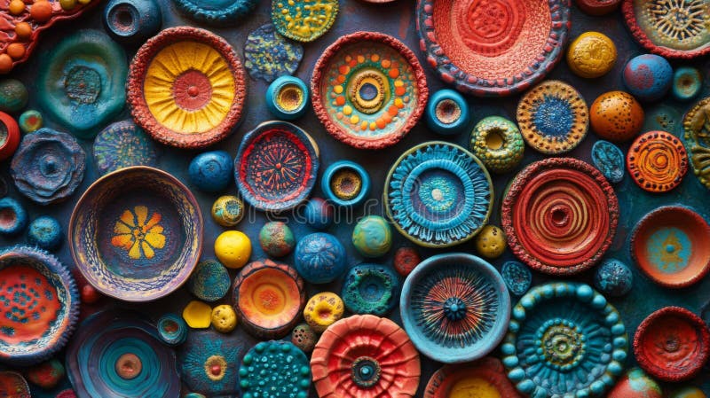 Colorful Circular Abstract Art Texture Background Stock Illustration ...