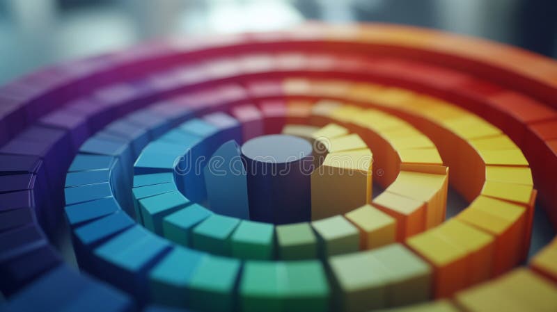 Colorful Circular Blocks Abstract Design Stock Illustration ...