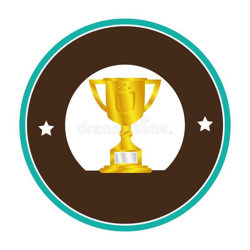 Colorful Circular Border with Golden Trophy Cup with Plate Stock Vector ...