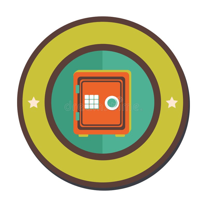 Colorful Circular Border with Metal Strong Box Stock Vector ...