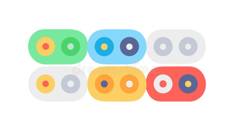 Colorful Circular Buttons UI UX Interface Vector, Vector Design ...
