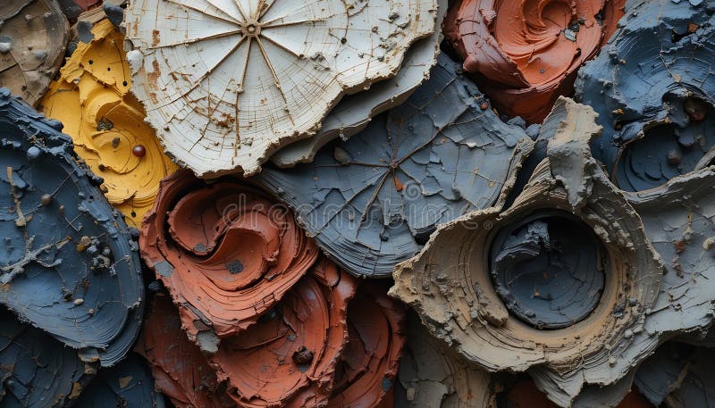 Colorful Circular Clay Textures with Cracked Surface and Rough Edges ...