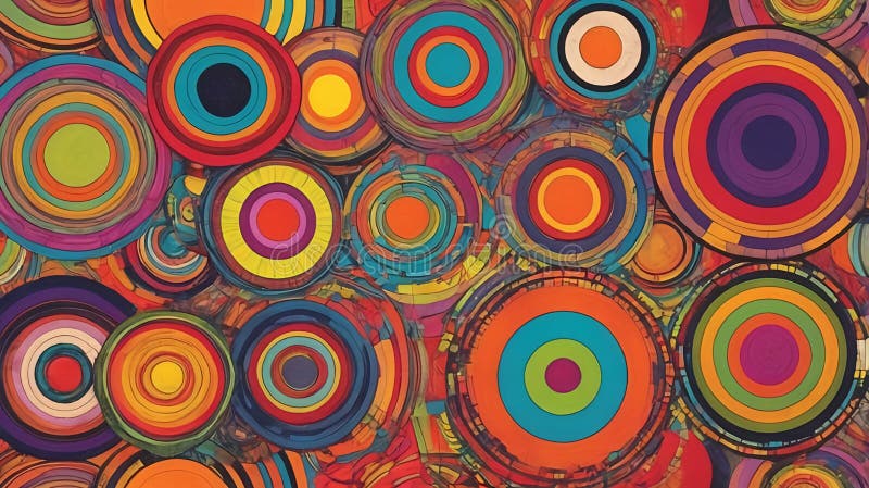 Colorful Circular Concentric Pattern Stock Photo - Image of decoration ...