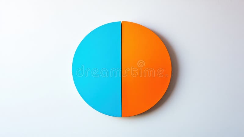 Colorful Circular Design with Blue and Orange Split Creating a Modern ...