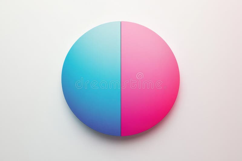 Colorful Circular Design Featuring a Split Gradient from Blue To Pink ...