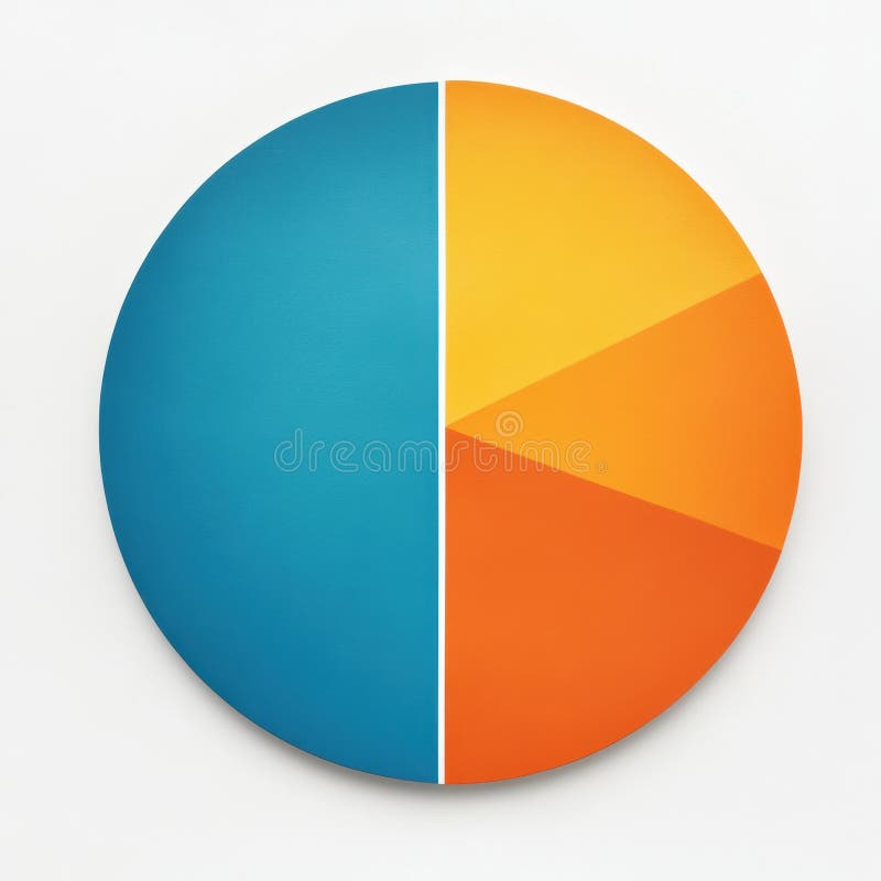 Colorful Circular Design Split into Blue and Orange Sections with ...