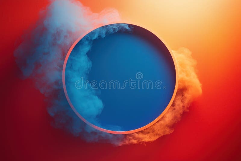 Colorful Circular Frame with Smoke Effect, Vibrant Background Stock ...
