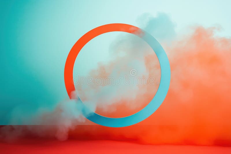 Colorful Circular Frame with Smoke Effect, Vibrant Background, Artistic ...