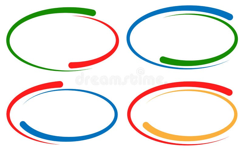 Colorful Circular Frames / Banner Elements. Set of 4 Version. Stock ...