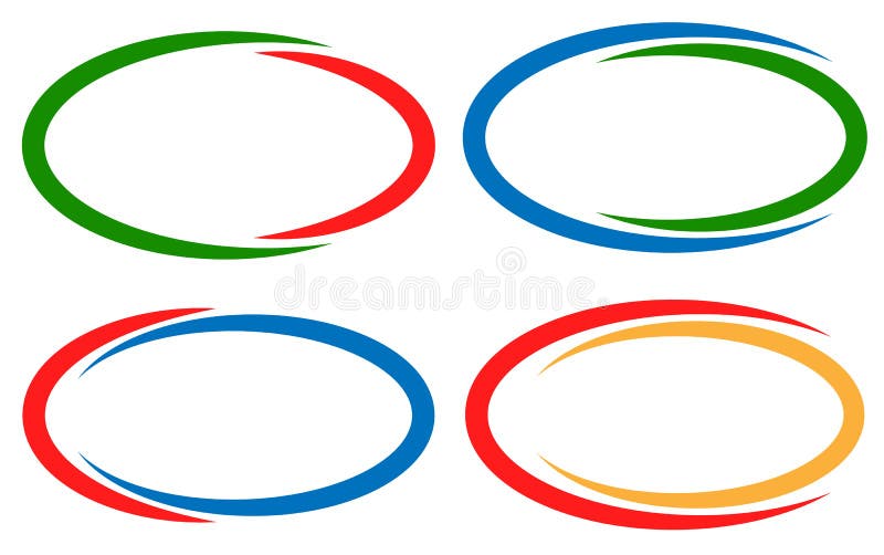 Colorful Circular Frames / Banner Elements. Set of 4 Version Stock ...