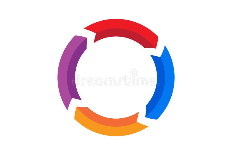 Colorful Circular Graphic with Interlocking Segments. Segmented Circle ...