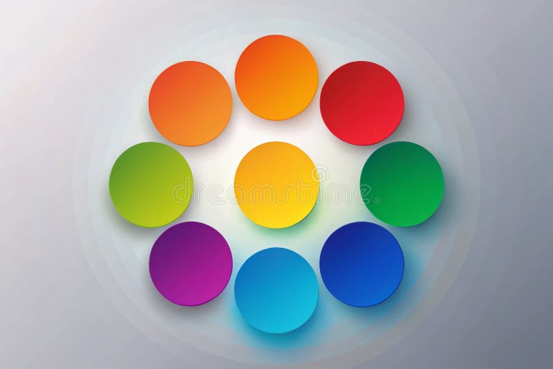 Colorful Circular Infographic Template 9 Positional Data Visualization ...