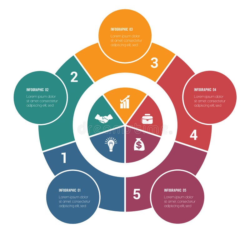 Colorful Circular Infographics from Ring and Circles. 10 Positions for ...