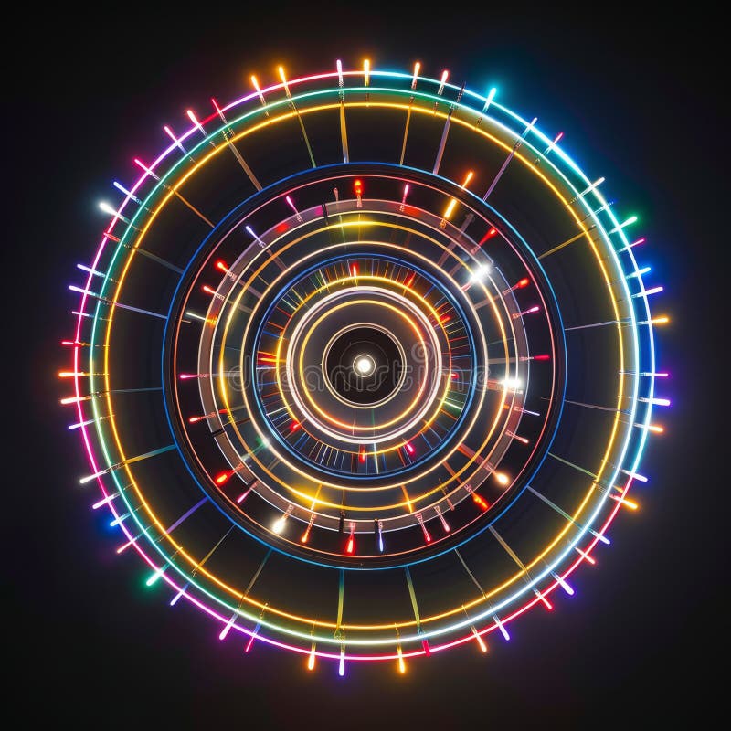 A Colorful Circular Light Pattern Featuring a Modern and Sophisticated ...