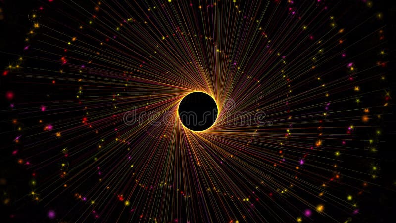 Circular Light Rays Motion Graphics with Night Background Stock Video ...