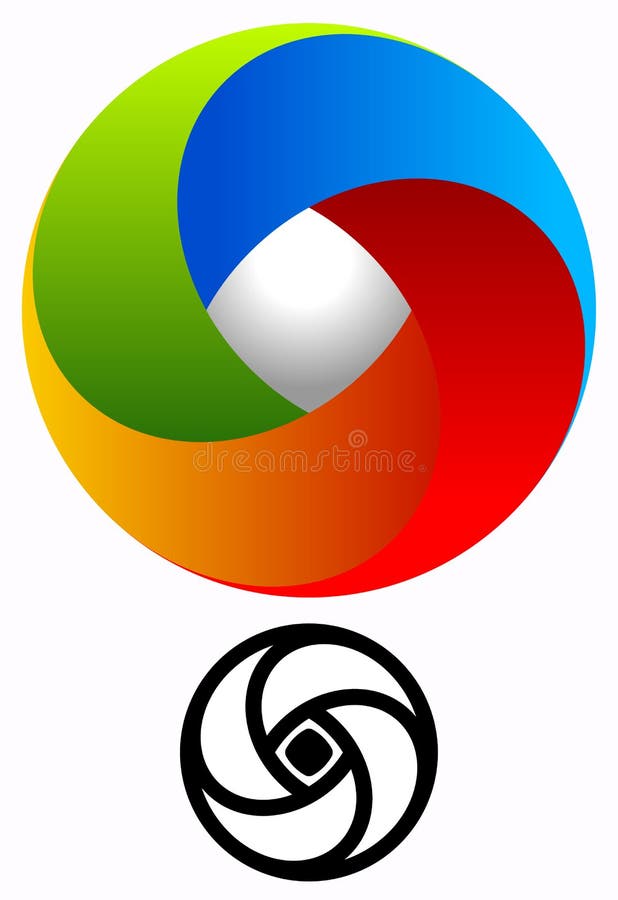 Colorful Circular Logo for Technology Concepts with Contour Version ...