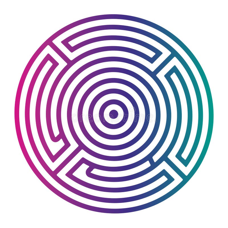 Circular Maze Design with Intricate Patterns on Light Background Stock ...