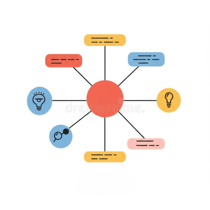 Colorful Circular Mind Map Diagram Stock Illustration - Illustration of ...