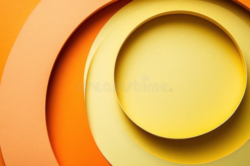Circular Paper Layers in Shades of Orange and Yellow Arranged in a ...