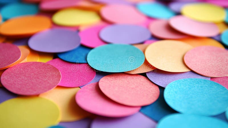 Colorful Circular Paper Pieces Arranged Together Stock Illustration ...