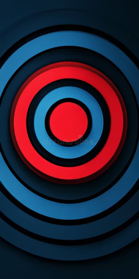 Colorful Circular Pattern in Layers of Red and Blue with Dark ...