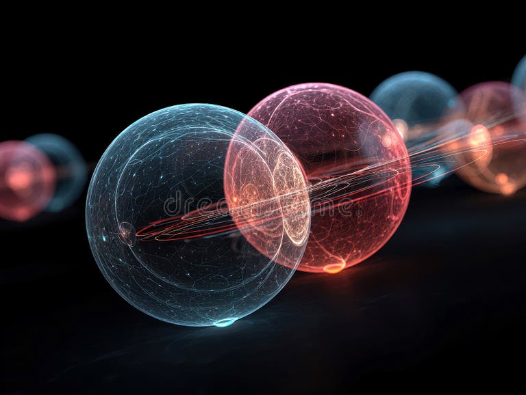 Colorful, Circular-patterned Spheres Resembling Atomic or Molecular ...