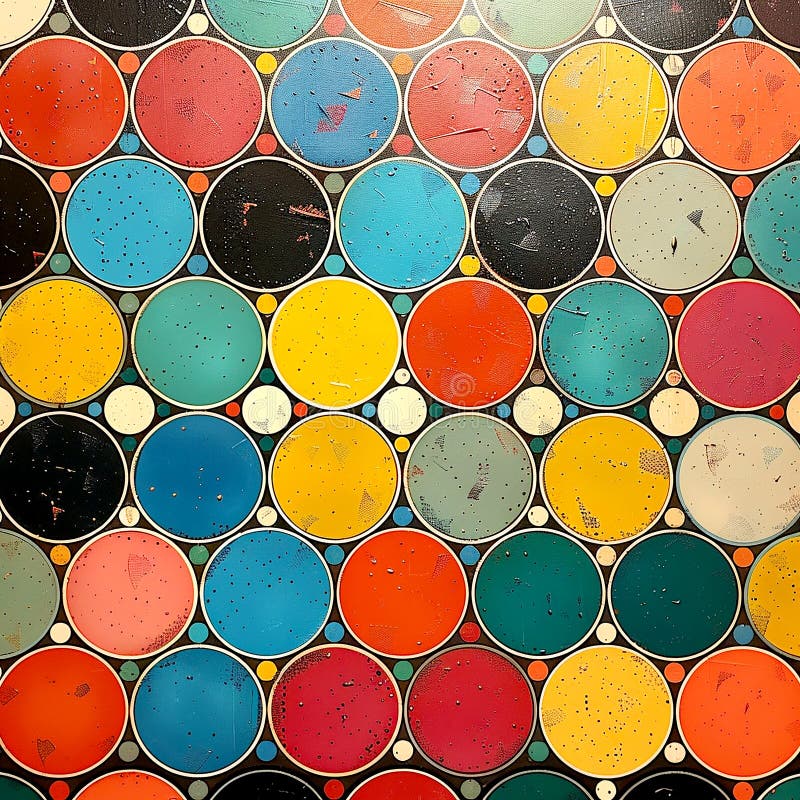 Colorful Circular Patterns in a Vibrant Mural at a Contemporary Art ...