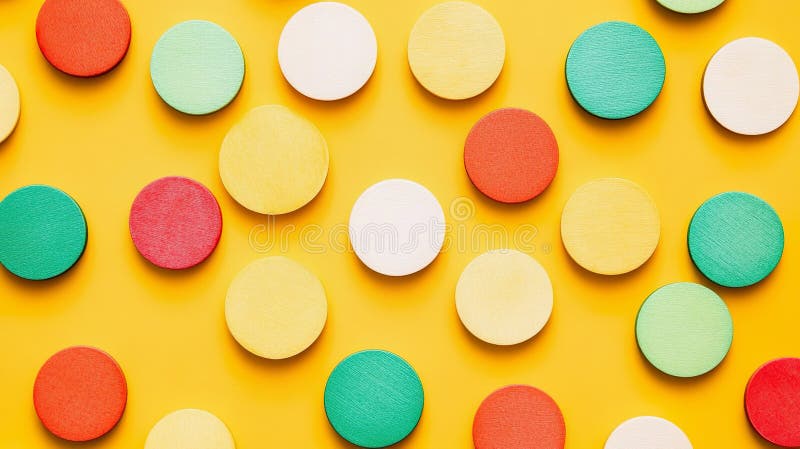 Colorful Circular Patterns on Vibrant Yellow Background Stock Photo ...