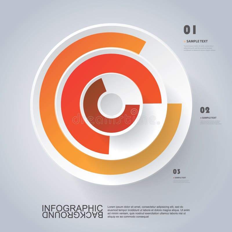 Colorful Circular Round Concentric 3D Shape - Red, Orange and Brown ...