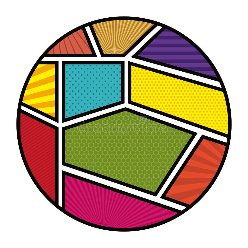 Colorful Circular Shape in Pop Art Stock Vector - Illustration of ...