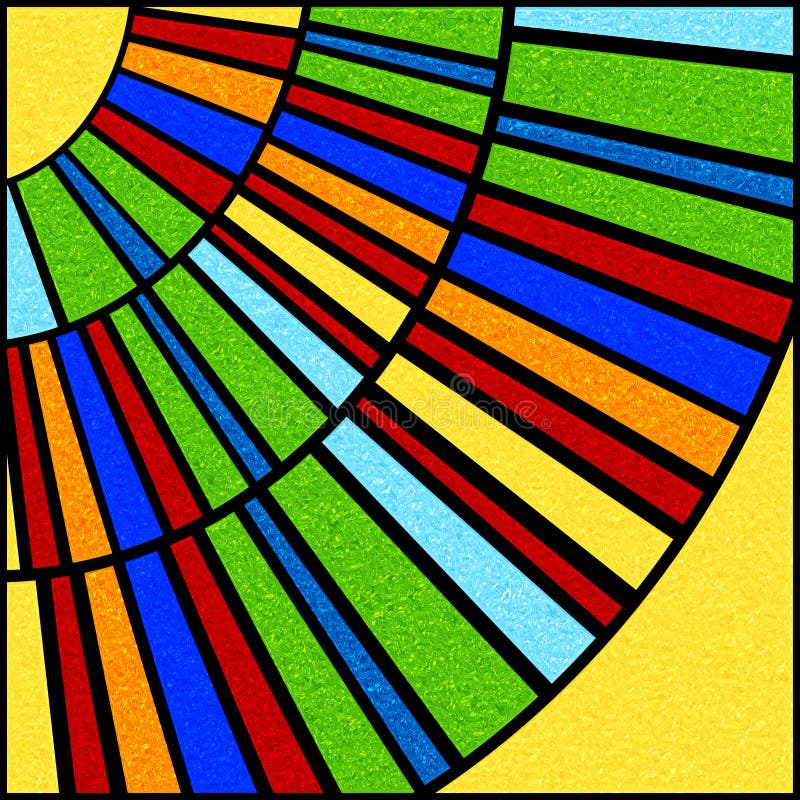 Colorful Circular Stained Glass Window Panel Stock Illustration ...