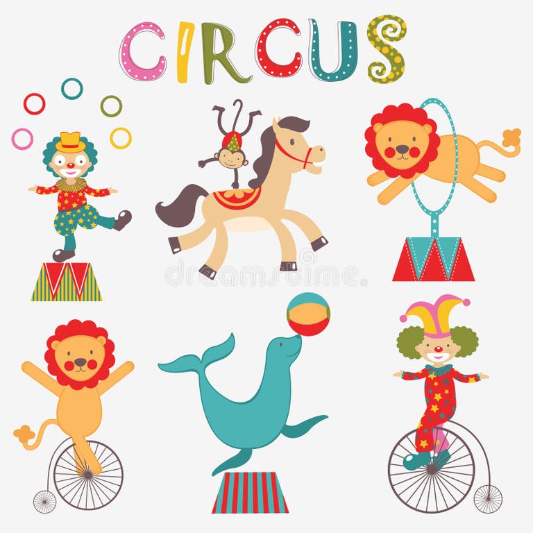Colorful circus collection stock vector. Illustration of colorful ...