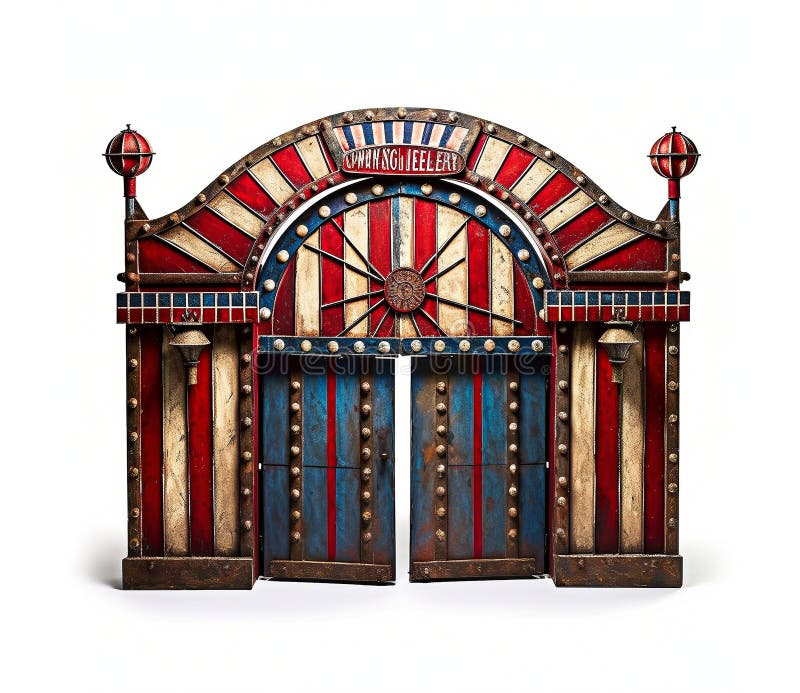 Colorful Circus Gate on White Background Created with Generative AI ...