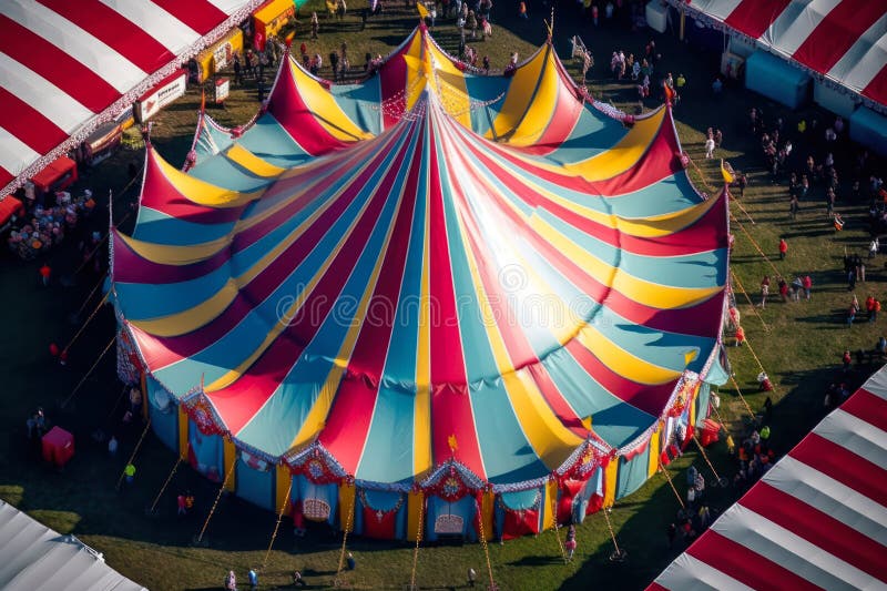 Colorful Circus Tent Roof Generative Ai Stock Illustration ...