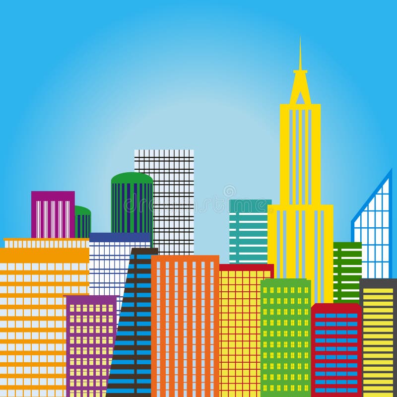 Colorful City Background stock vector. Illustration of house - 47700287