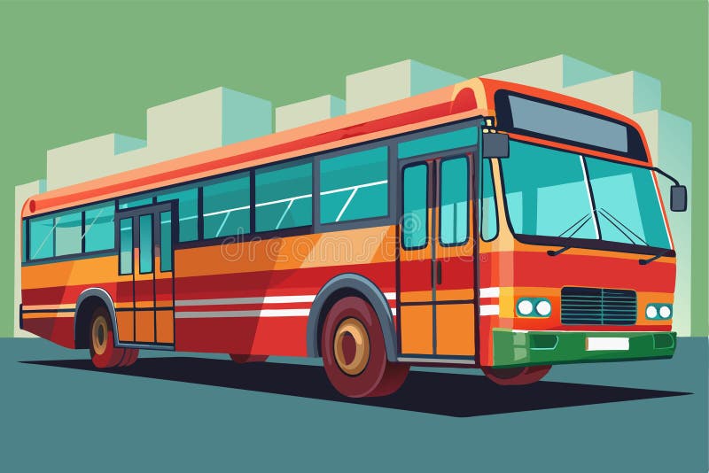 A Colorful City Bus Design Stands Prominently in an Urban Landscape ... A Colorful City Bus Design Stands Prominently in an Urban Landscape ...