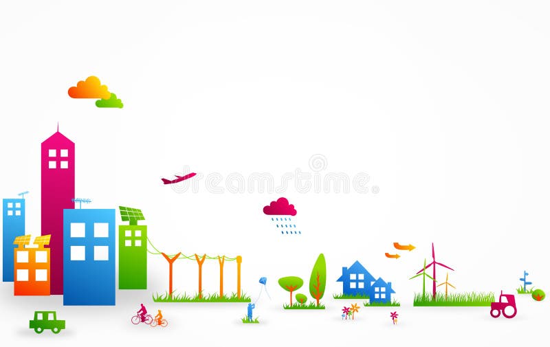 Colorful city life stock illustration. Illustration of life - 59267229