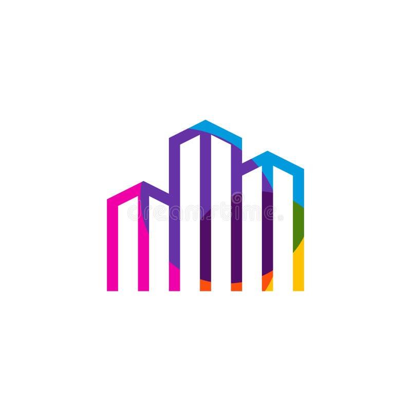 Colorful City Logo Design Vector, Creative City Logo Template Stock ...