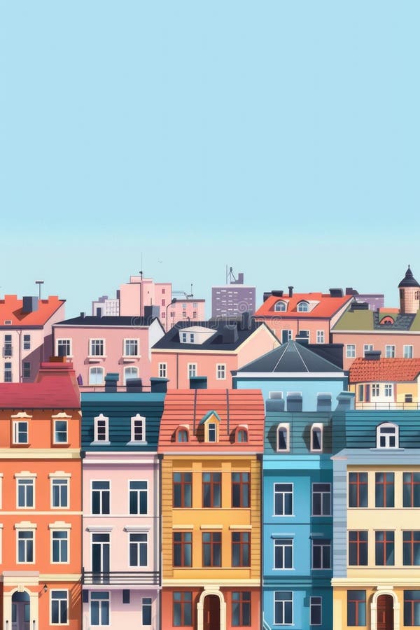 Colorful Cityscape with Multiple Buildings, Great for Urban-themed ...