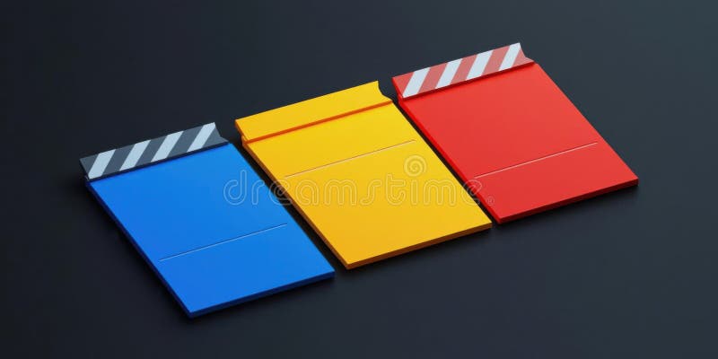 Colorful Clapboards Symbolize Visual Production and Creative Film ...