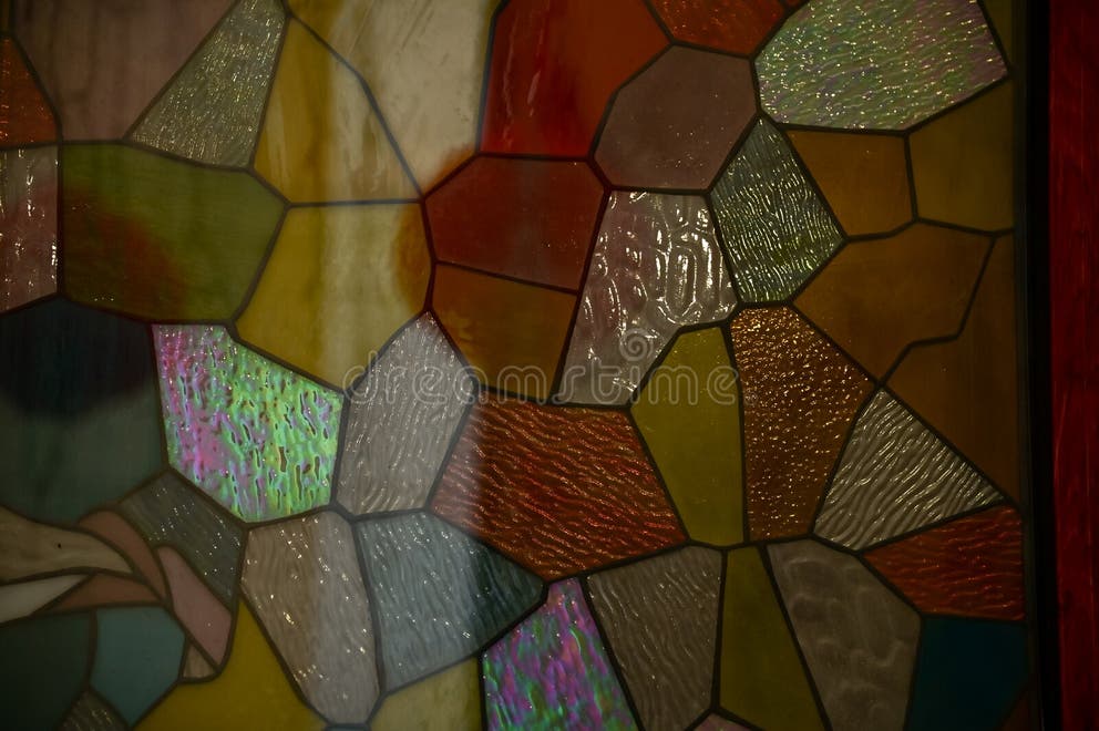 Colorful Classic Glass Window with Grid. Colorful Abstract Stained ...