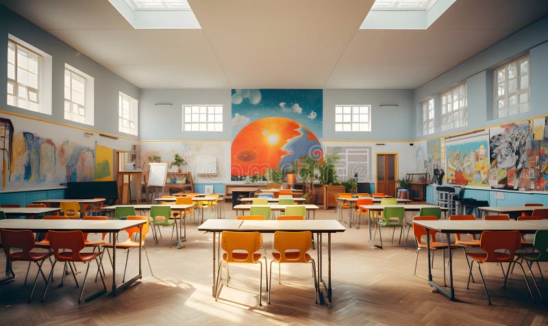 A Colorful Classroom - Back To School Theme Stock Illustration ...