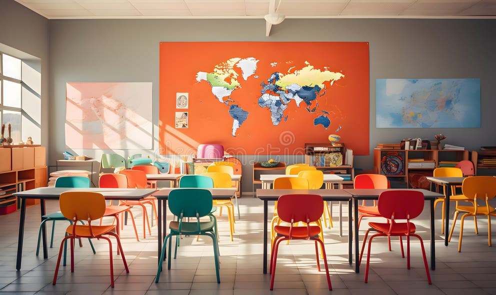 A Colorful Classroom - Back To School Theme Stock Illustration ...