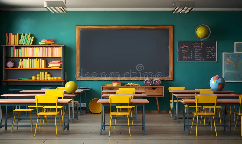 A Colorful Classroom - Back To School Theme Stock Illustration ...